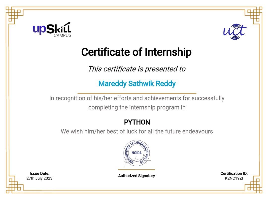 Mareddy Sathwik Reddy on LinkedIn: #intern #python #pythonprogramming # ... Mareddy Sathwik Reddy on LinkedIn: #intern #python #pythonprogramming # ...