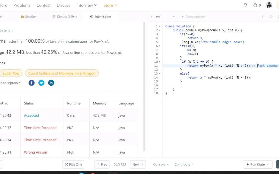 How to calculate pow(x, n) on LeetCode | Sagar . posted on the topic ... How to calculate pow(x, n) on LeetCode | Sagar . posted on the topic ...