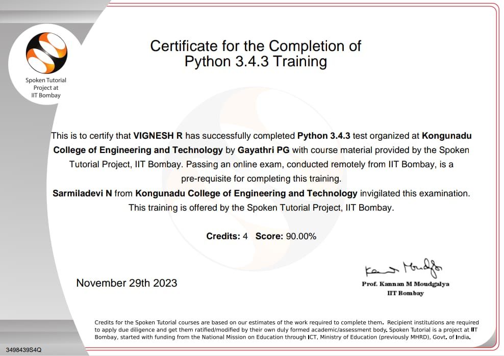 Vignesh R on LinkedIn: #python #pythonprogramming #pythoncourse # ... Vignesh R on LinkedIn: #python #pythonprogramming #pythoncourse # ...