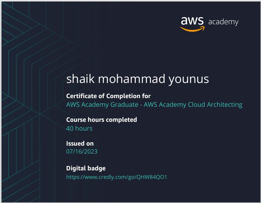 shaik mohammad younus on LinkedIn: #aws shaik mohammad younus on LinkedIn: #aws