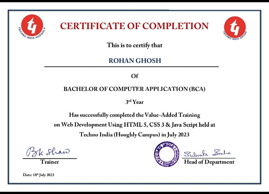 Rohan Ghosh on LinkedIn: #html #css #javascript Rohan Ghosh on LinkedIn: #html #css #javascript