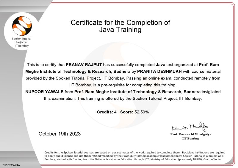 Pranav Rajput on LinkedIn: #java #iitbombay #spokentutorial # ... Pranav Rajput on LinkedIn: #java #iitbombay #spokentutorial # ...