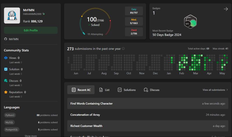 Farhan Mahmood on LinkedIn: #leetcode #codingchallenge #100daysofcode # ... Farhan Mahmood on LinkedIn: #leetcode #codingchallenge #100daysofcode # ...