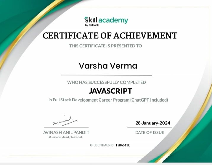 Varsha Verma on LinkedIn: #certification #achievement #professional # ... Varsha Verma on LinkedIn: #certification #achievement #professional # ...