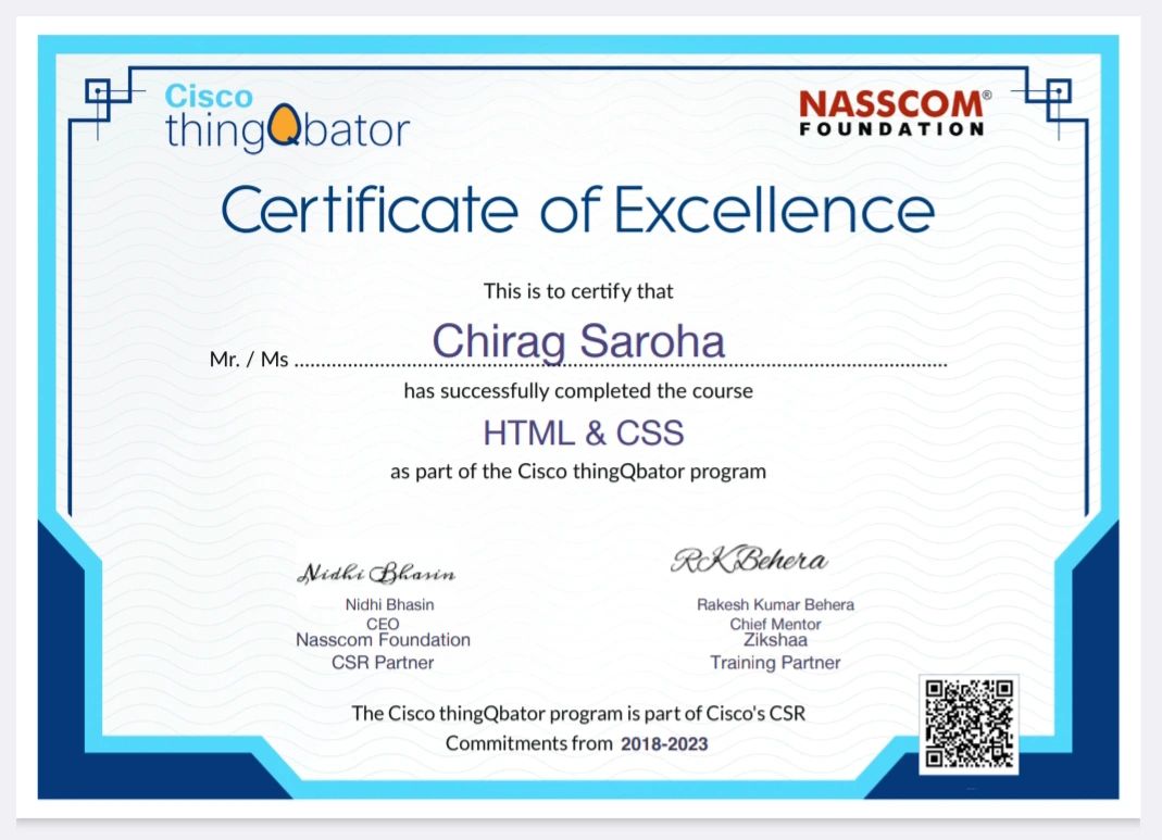 Chirag Saroha on LinkedIn: #cisco #ciscocertification #html #css Chirag Saroha on LinkedIn: #cisco #ciscocertification #html #css