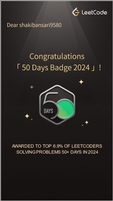 Shakib Ali Ansari on LinkedIn: #leetcode Shakib Ali Ansari on LinkedIn: #leetcode