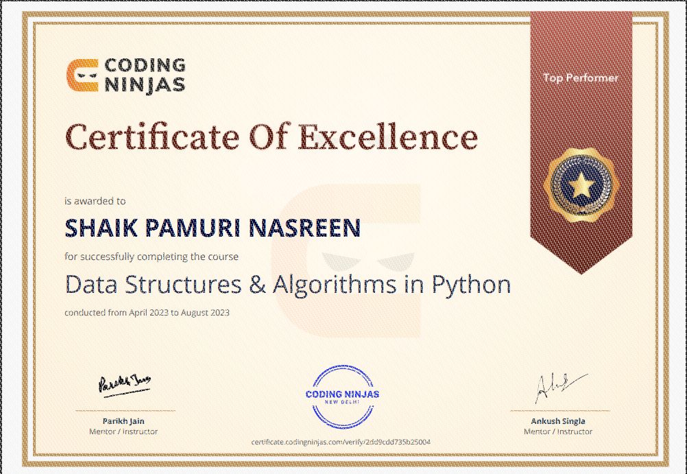 Nasreen Shaik on LinkedIn: #codingninjas #datastructures #algorithms # ... Nasreen Shaik on LinkedIn: #codingninjas #datastructures #algorithms # ...
