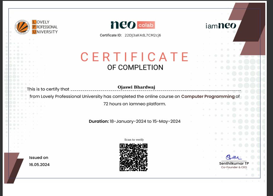 Ojaswi Bhardwaj on LinkedIn: #cprogramming #programming Ojaswi Bhardwaj on LinkedIn: #cprogramming #programming