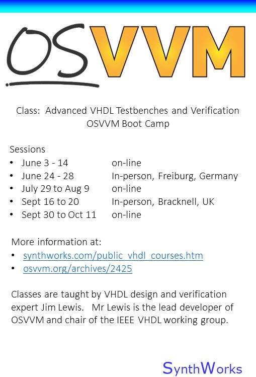 Jim Lewis on LinkedIn: #osvvm #vhdl #verification Jim Lewis on LinkedIn: #osvvm #vhdl #verification