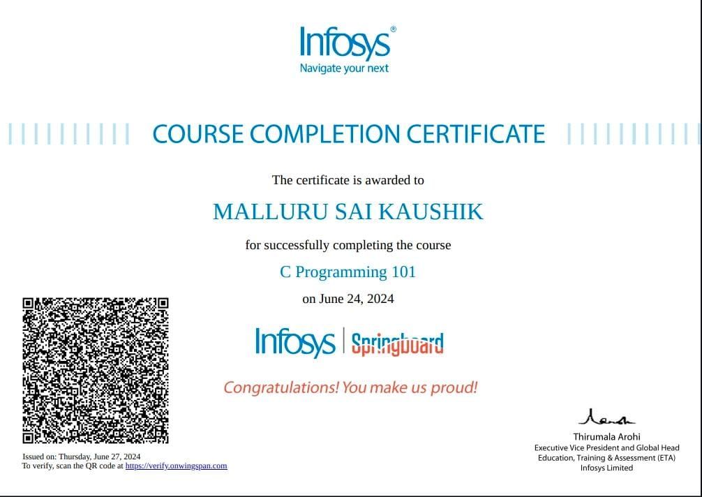M SAI KAUSHIK on LinkedIn: #cprogramming #learning #coding # ... M SAI KAUSHIK on LinkedIn: #cprogramming #learning #coding # ...
