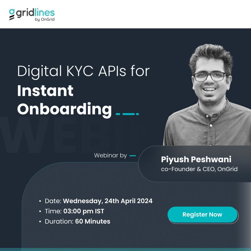 OnGrid on LinkedIn: Webinar | Digital KYC APIs for instant onboarding OnGrid on LinkedIn: Webinar | Digital KYC APIs for instant onboarding