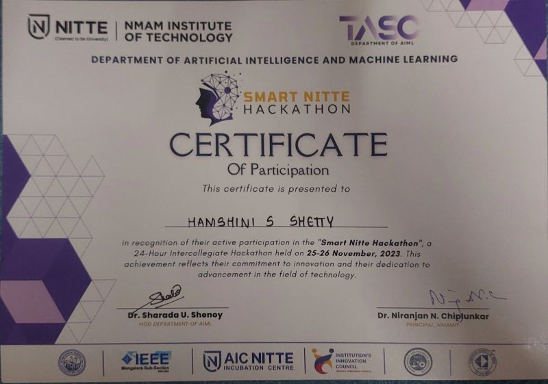 Hamshini Shetty on LinkedIn: #smartnittehackathon #codingchallenge # ... Hamshini Shetty on LinkedIn: #smartnittehackathon #codingchallenge # ...