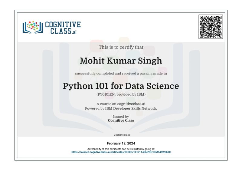 Mohit Kumar Singh on LinkedIn: #datascience #python #cognitiveclass # ... Mohit Kumar Singh on LinkedIn: #datascience #python #cognitiveclass # ...