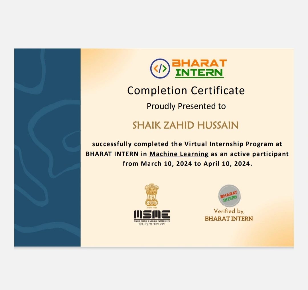 shaik zahid hussain on LinkedIn: I successfully completed machine ... shaik zahid hussain on LinkedIn: I successfully completed machine ...