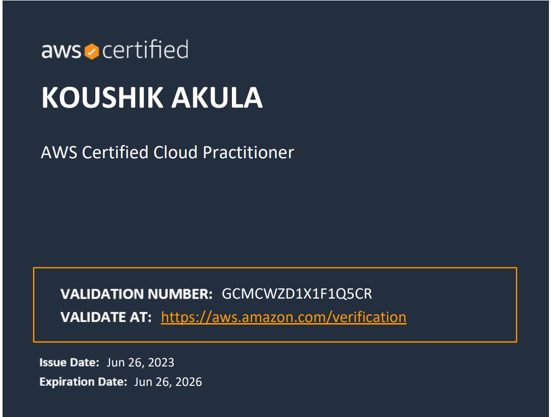 koushik akula on LinkedIn: #aws #cloudcomputing #cloudpractitioner # ... koushik akula on LinkedIn: #aws #cloudcomputing #cloudpractitioner # ...