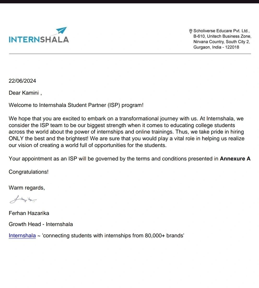 KAMINI PRAJAPATI on LinkedIn: #ispintern #internshala #techindustry KAMINI PRAJAPATI on LinkedIn: #ispintern #internshala #techindustry