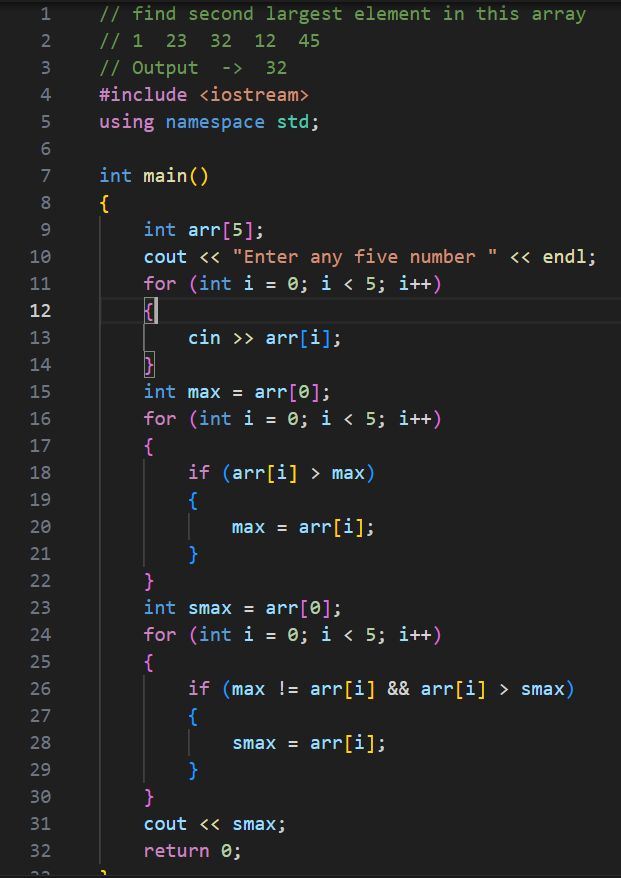 KARMENDRA DEVAL on LinkedIn: Find second largest number in Array? C++ ... KARMENDRA DEVAL on LinkedIn: Find second largest number in Array? C++ ...