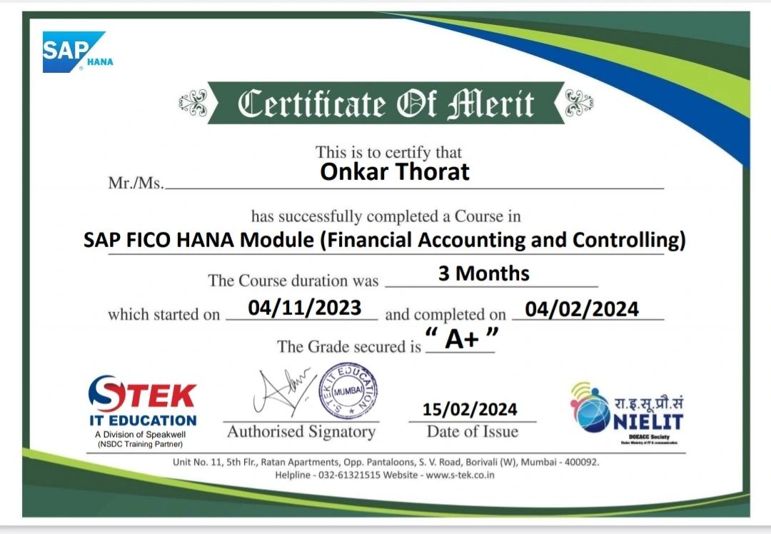Onkar Thorat on LinkedIn: #sapfico #finance #consulting #opportunity Onkar Thorat on LinkedIn: #sapfico #finance #consulting #opportunity
