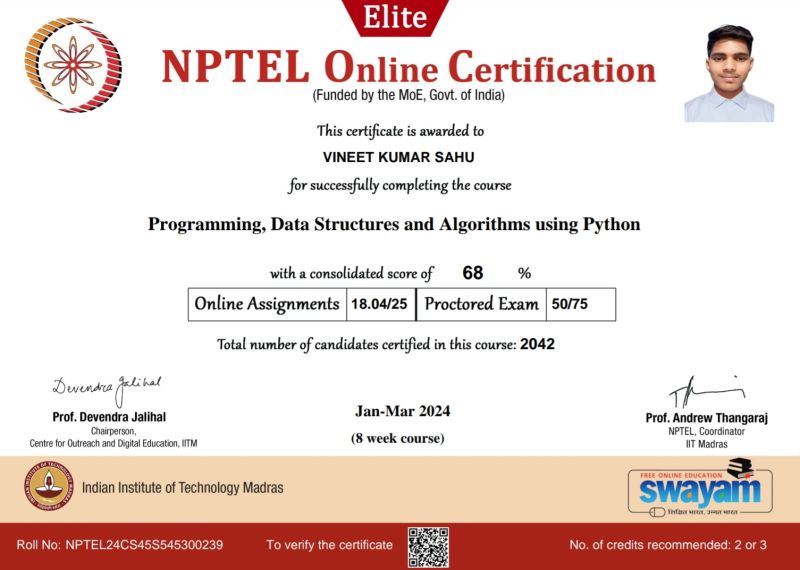 Vineet Kumar Sahu on LinkedIn: #btechcse #firstyearjourney #python # ... Vineet Kumar Sahu on LinkedIn: #btechcse #firstyearjourney #python # ...