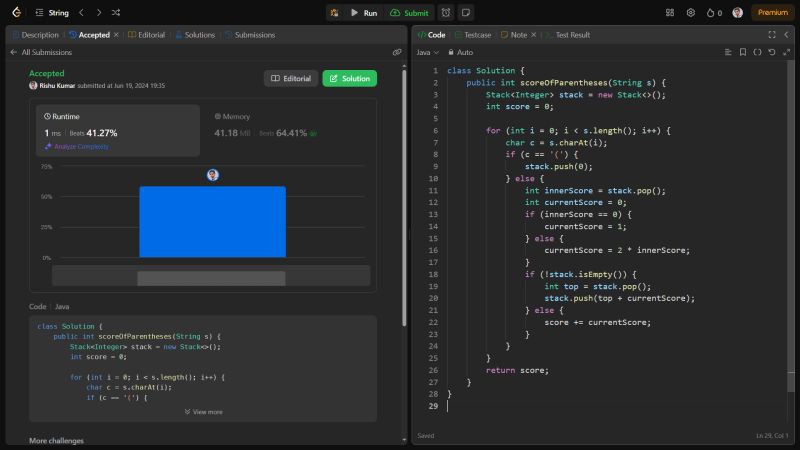 Rishu Kumar on LinkedIn: #leetcode #codingjourney #scoreofparentheses # ... Rishu Kumar on LinkedIn: #leetcode #codingjourney #scoreofparentheses # ...