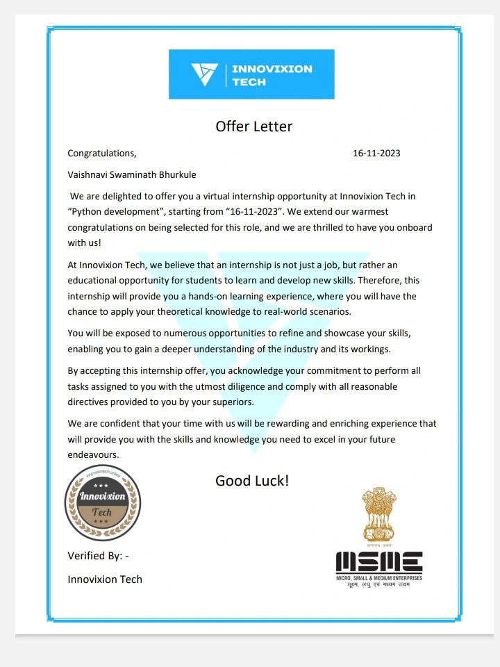 Vaishnavi Bhurkule on LinkedIn: #python #python_development Vaishnavi Bhurkule on LinkedIn: #python #python_development