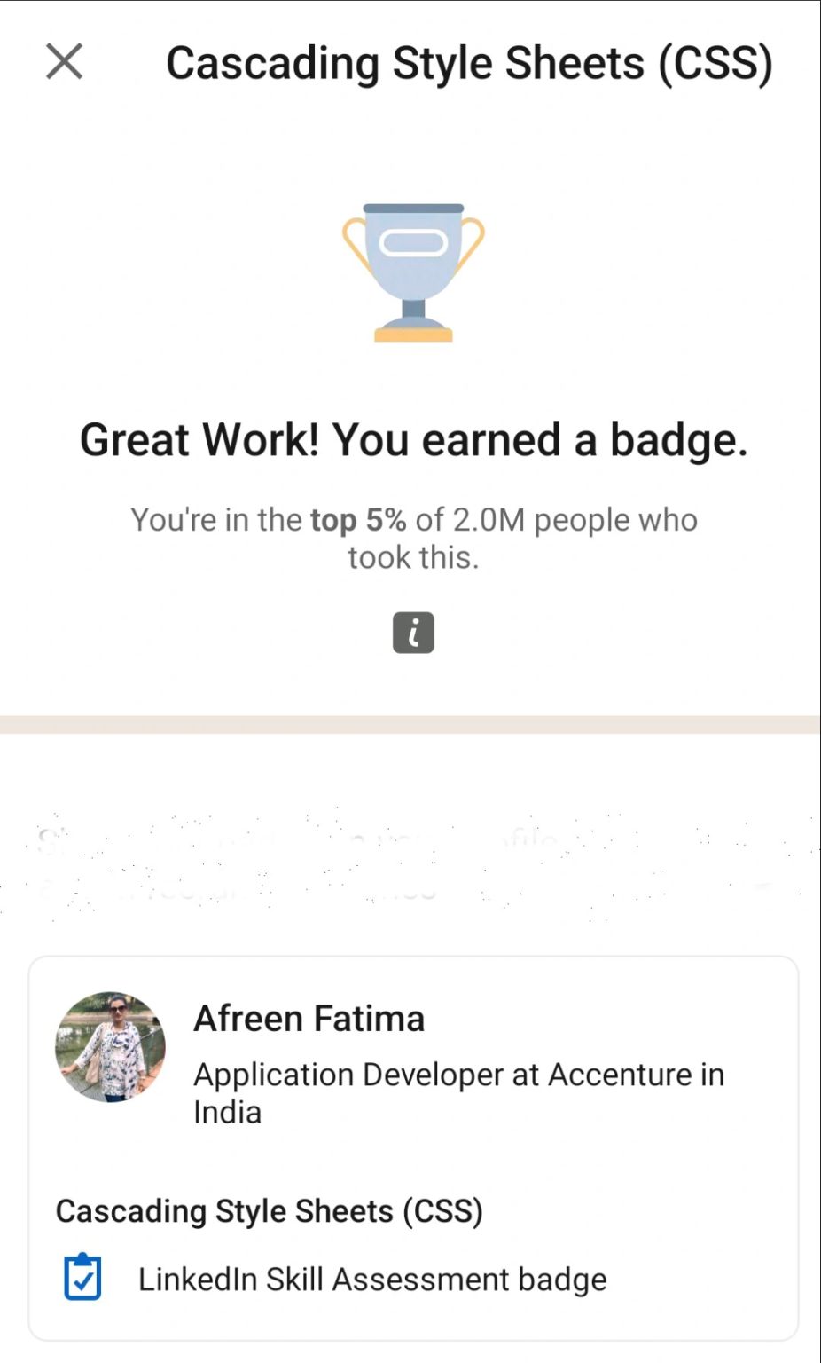 Afreen Fatima on LinkedIn: LinkedIn CSS Assessment... Afreen Fatima on LinkedIn: LinkedIn CSS Assessment...