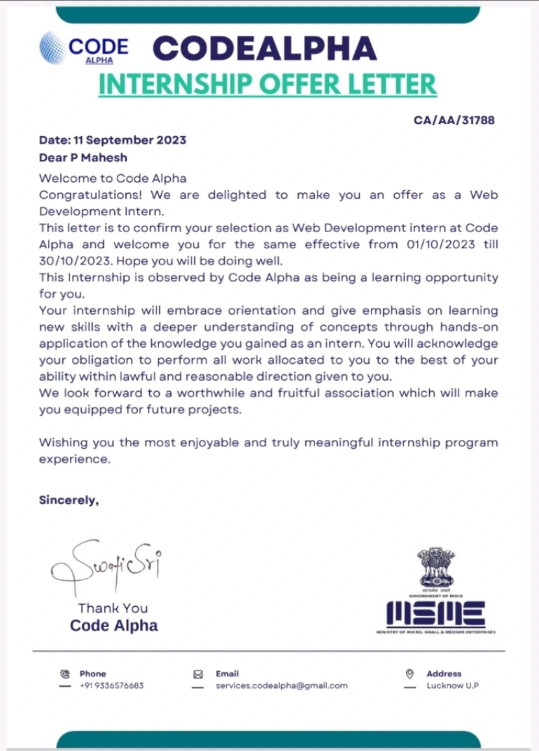 P Mahesh on LinkedIn: #hi #codealpha #codealpha #internshipprogram # ... P Mahesh on LinkedIn: #hi #codealpha #codealpha #internshipprogram # ...