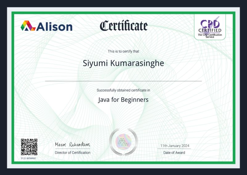 Siyumi Kumarasinghe on LinkedIn: #java #programming #learning Siyumi Kumarasinghe on LinkedIn: #java #programming #learning