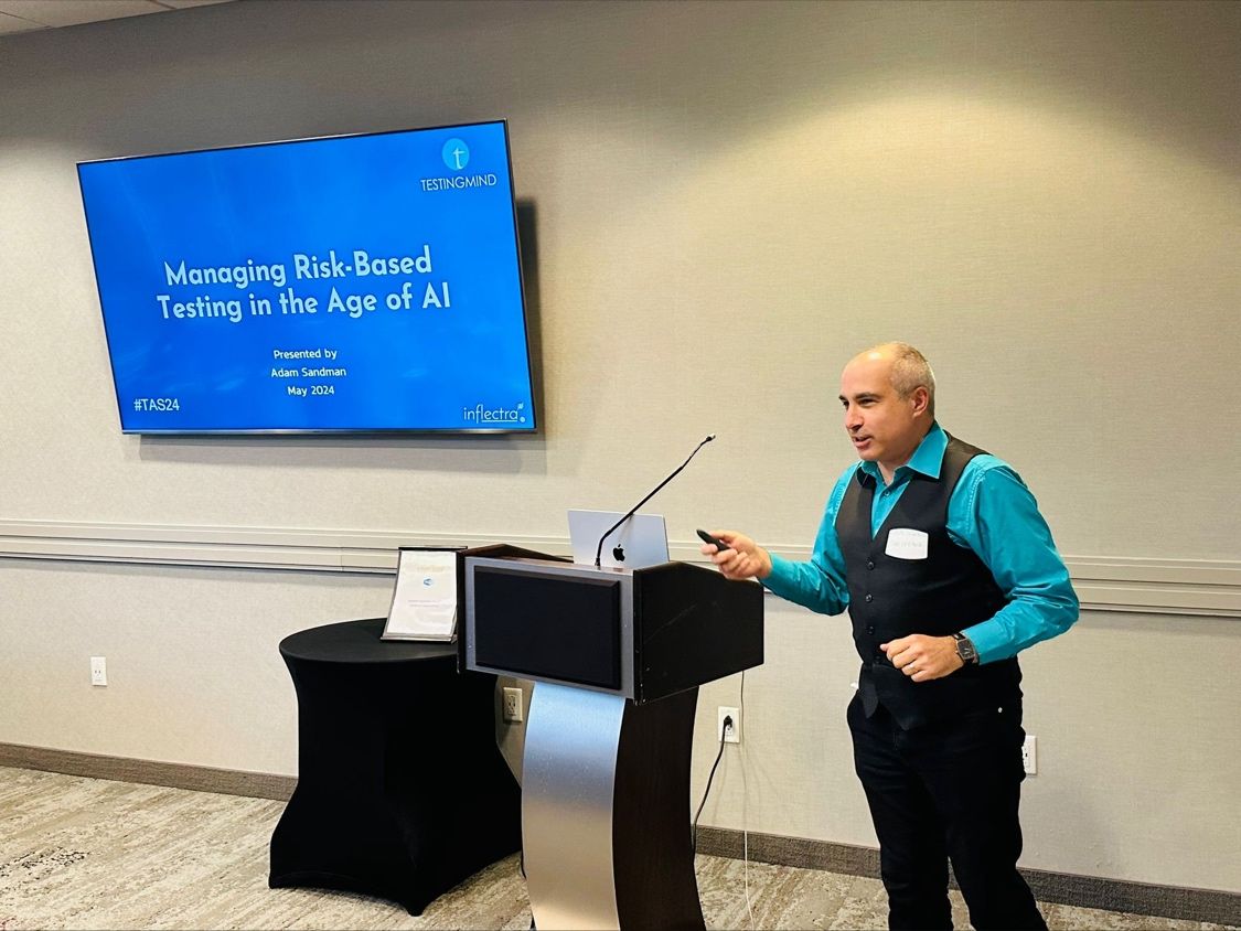 Adam Sandman on LinkedIn: #tas24 #riskbasedtesting #ai #ml | 13 comments Adam Sandman on LinkedIn: #tas24 #riskbasedtesting #ai #ml | 13 comments