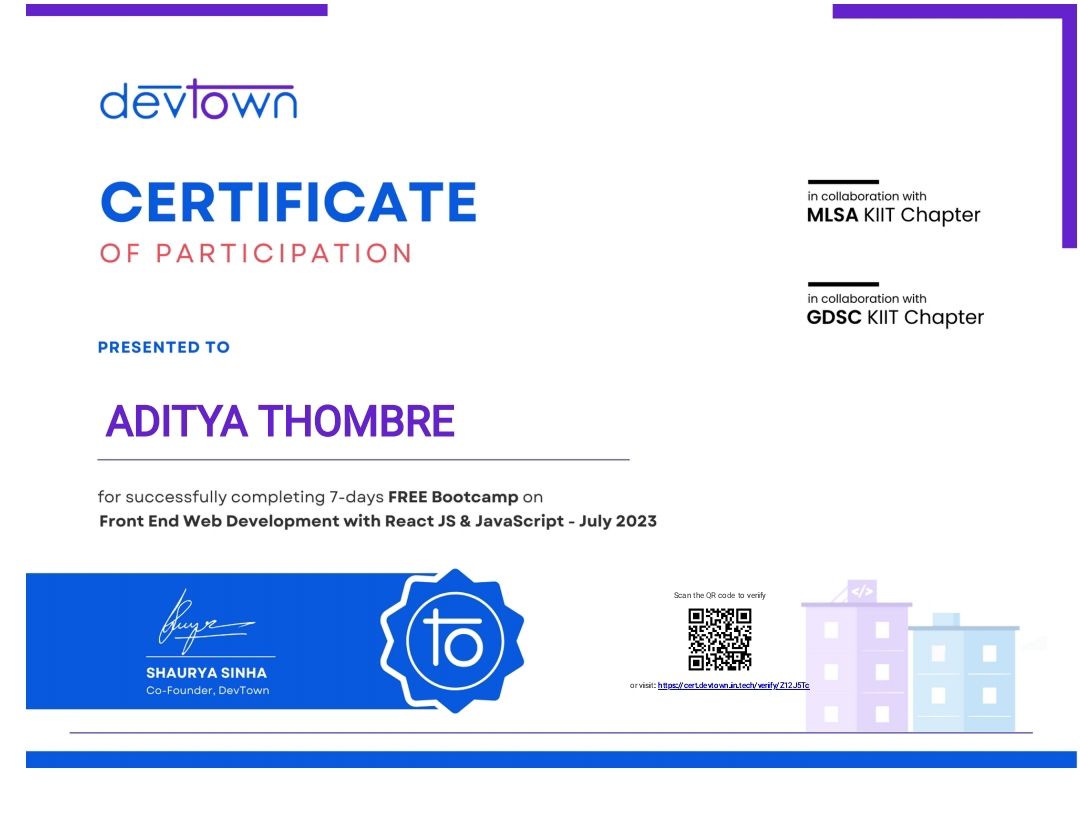 Aditya Thombre on LinkedIn: #webdevelopment #devtown #reactjs #js # ... Aditya Thombre on LinkedIn: #webdevelopment #devtown #reactjs #js # ...