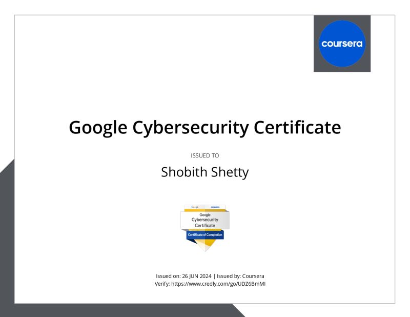Shobith S Shetty on LinkedIn: #cybersecurity #professionalgrowth Shobith S Shetty on LinkedIn: #cybersecurity #professionalgrowth