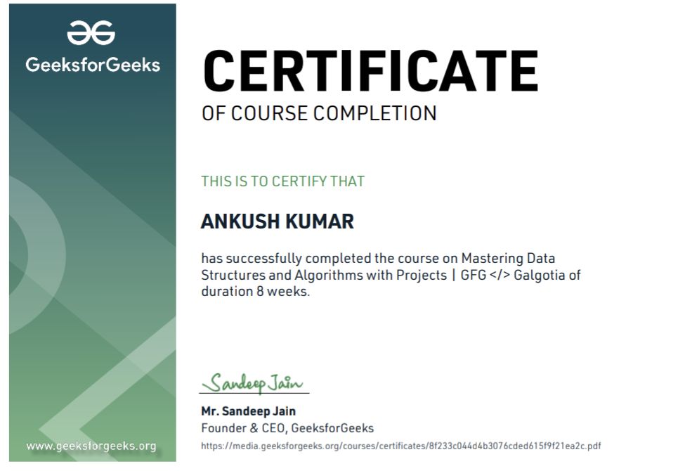 ANKUSH KUMAR on LinkedIn: #datastructures #algorithms #geeksforgeeks # ... ANKUSH KUMAR on LinkedIn: #datastructures #algorithms #geeksforgeeks # ...