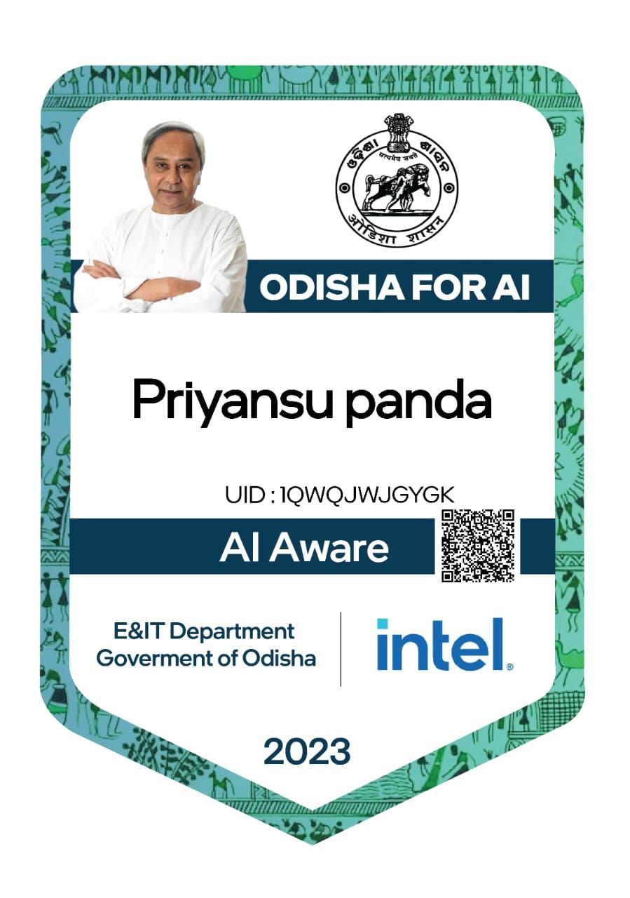 Priyansu Panda on LinkedIn: #odisha #intel #artificialintelligence Priyansu Panda on LinkedIn: #odisha #intel #artificialintelligence