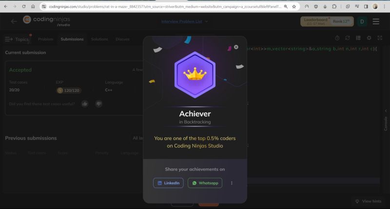 Devansh Mittal on LinkedIn: #dsa #backtracking #recursion Devansh Mittal on LinkedIn: #dsa #backtracking #recursion