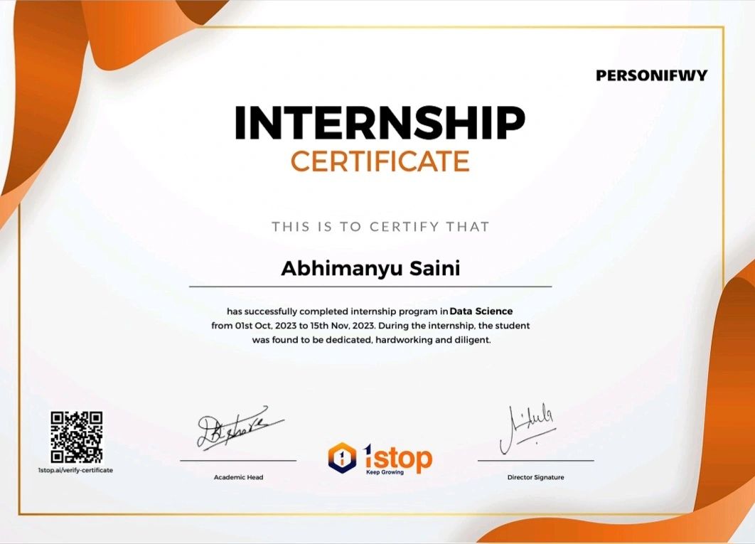 Abhimanyu Saini on LinkedIn: Internship Certificate Abhimanyu Saini on LinkedIn: Internship Certificate