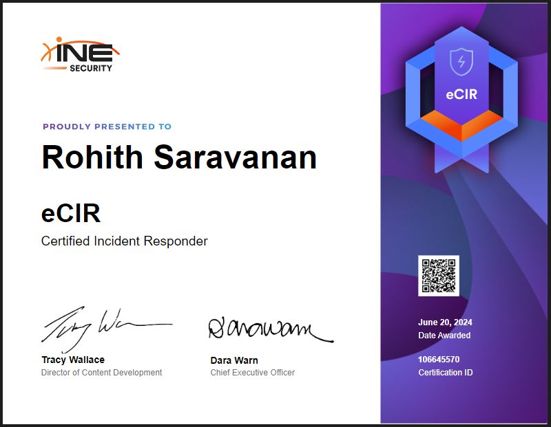 Rohith Saravanan on LinkedIn: #incidentresponse #ine #elearnsecurity # ... Rohith Saravanan on LinkedIn: #incidentresponse #ine #elearnsecurity # ...