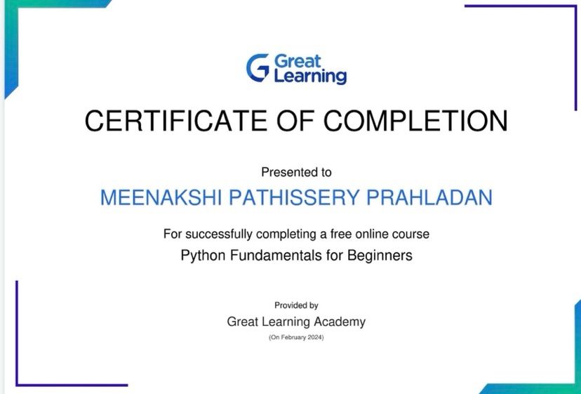 Meenakshi Prahladan on LinkedIn: #python #programming #learning # ... Meenakshi Prahladan on LinkedIn: #python #programming #learning # ...