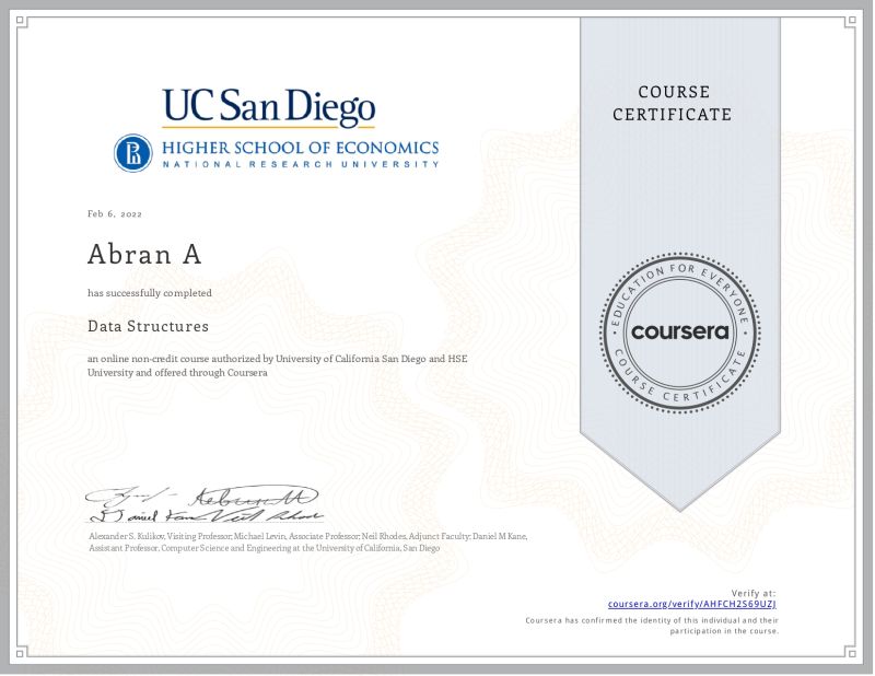 Abran A on LinkedIn: #datastructures #certification #algorithms Abran A on LinkedIn: #datastructures #certification #algorithms