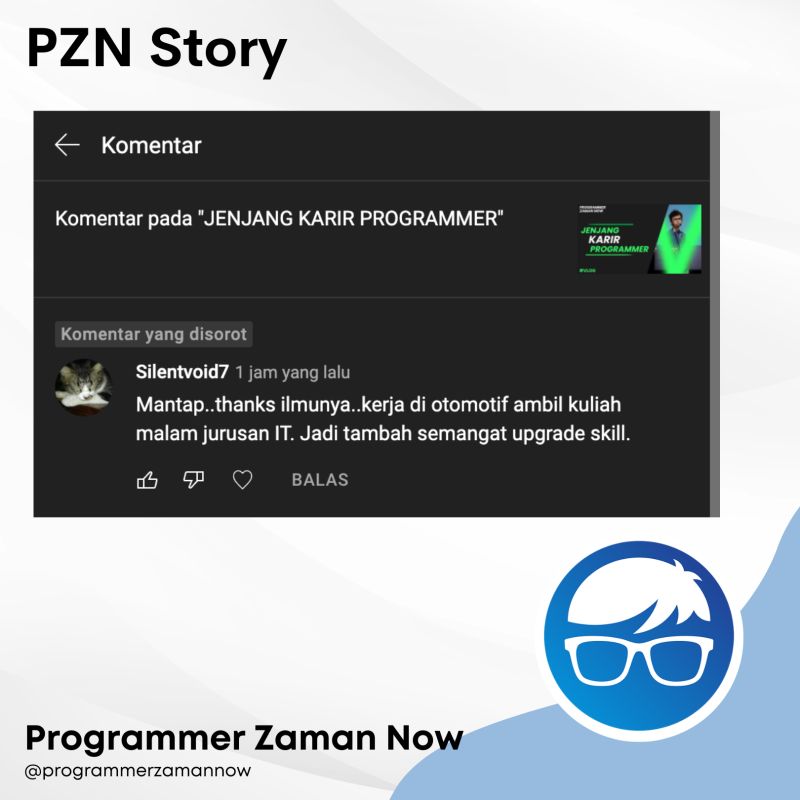 Programmer Zaman Now on LinkedIn: BELAJAR SAMBIL KERJA? Gak ada yang ... Programmer Zaman Now on LinkedIn: BELAJAR SAMBIL KERJA? Gak ada yang ...