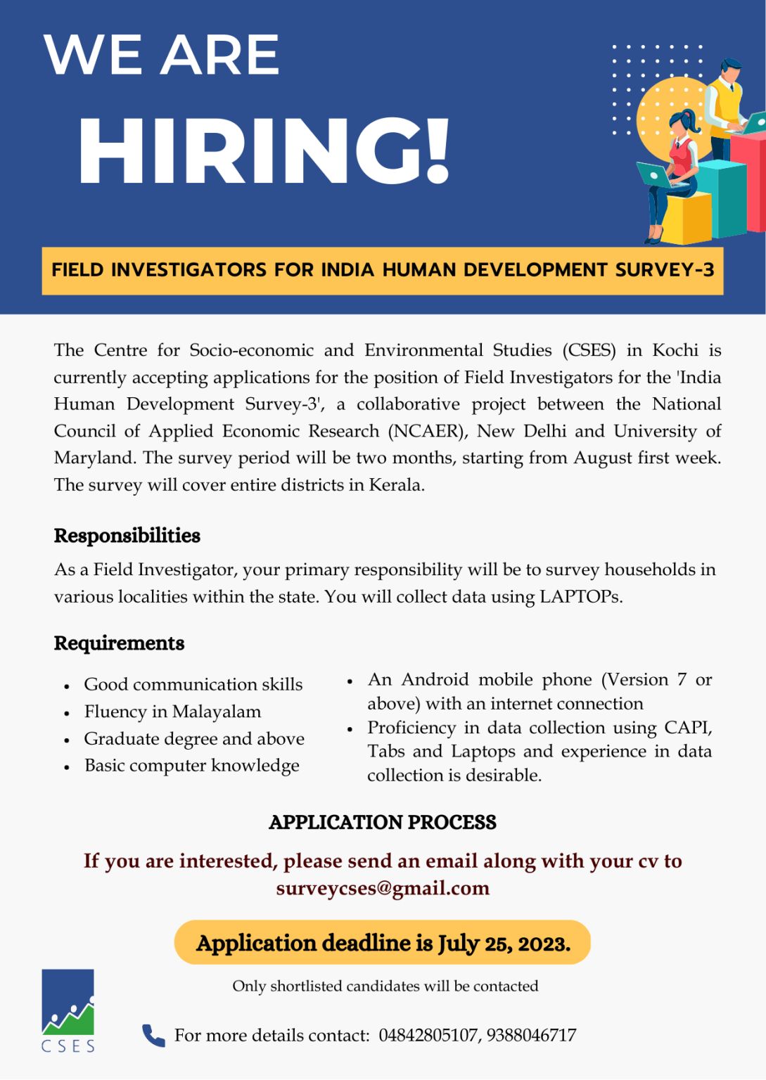 CSES India on LinkedIn: Job Opening: Field Investigators for India ... CSES India on LinkedIn: Job Opening: Field Investigators for India ...