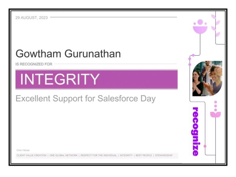 Gowtham G on LinkedIn: #recognition #awards #salesforcedays Gowtham G on LinkedIn: #recognition #awards #salesforcedays