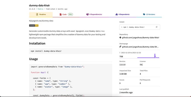 Yogesh Vashisth on LinkedIn: #npm #datageek #devlife #package Yogesh Vashisth on LinkedIn: #npm #datageek #devlife #package