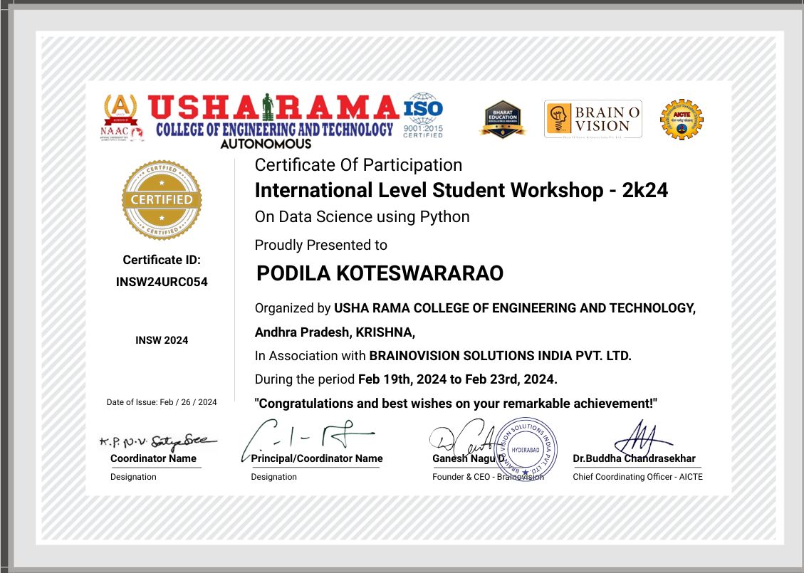 KoteswaraRao Podila on LinkedIn: #python #datascience #brainovision # ... KoteswaraRao Podila on LinkedIn: #python #datascience #brainovision # ...