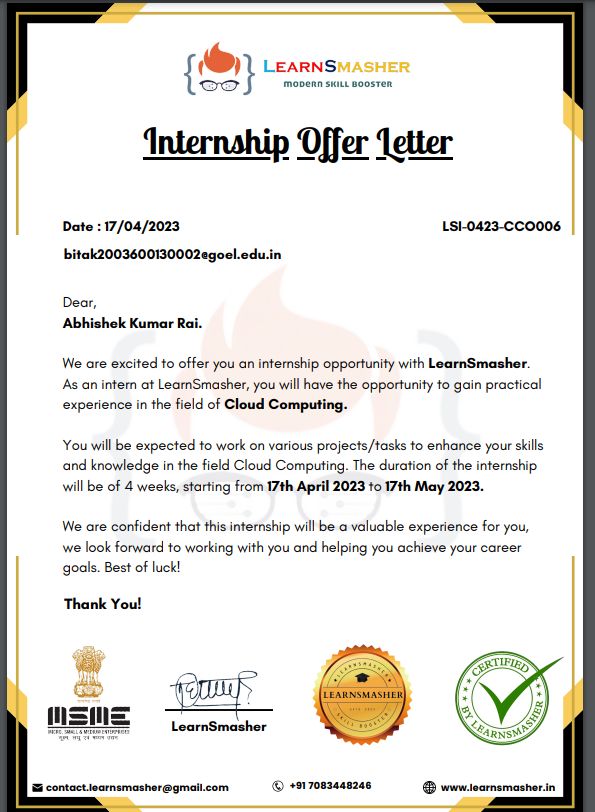 ABHISHEK KUMAR RAI on LinkedIn: #connections #programming #internship # ... ABHISHEK KUMAR RAI on LinkedIn: #connections #programming #internship # ...