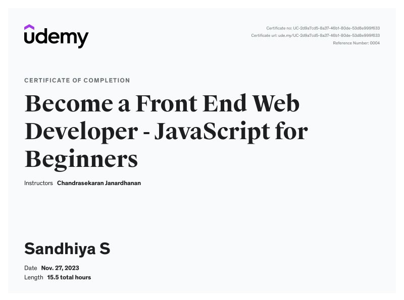 Sandhiya S on LinkedIn: #javascript #udemy #certification # ... Sandhiya S on LinkedIn: #javascript #udemy #certification # ...