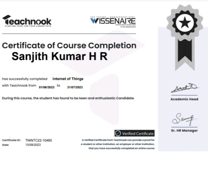 Sanjith Kumar H R on LinkedIn: Iam happy to share that ,I had ... Sanjith Kumar H R on LinkedIn: Iam happy to share that ,I had ...