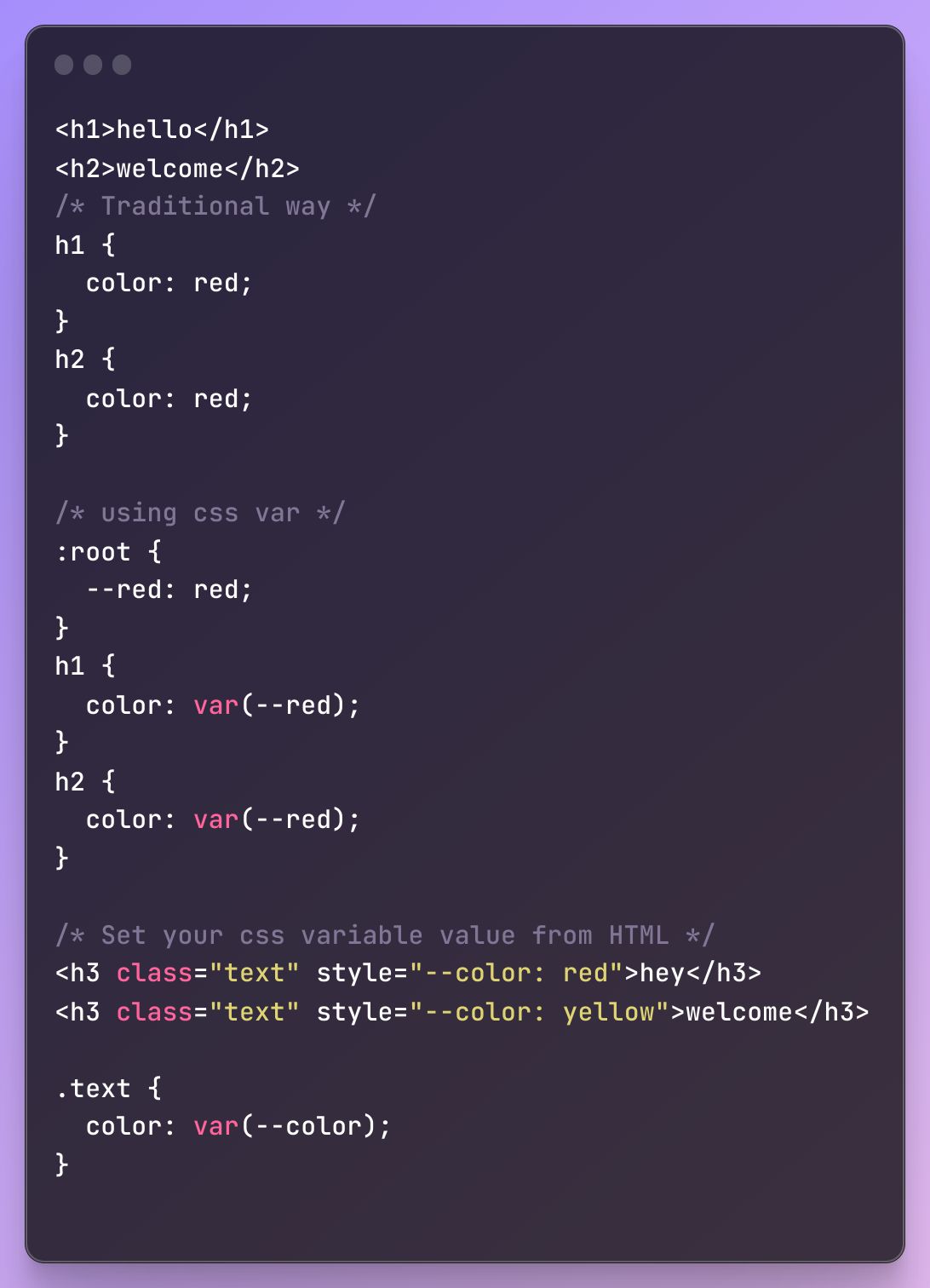 Vidhya B on LinkedIn: #css #cssvariables #html Vidhya B on LinkedIn: #css #cssvariables #html
