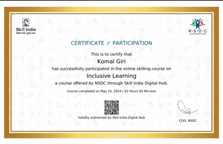 komal Giri on LinkedIn: #skillindiamission #inclusiveeducation # ... komal Giri on LinkedIn: #skillindiamission #inclusiveeducation # ...