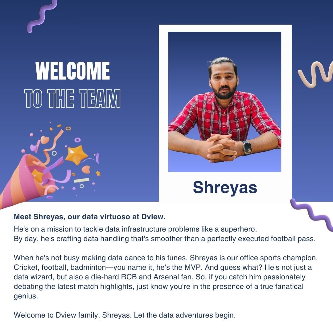 Kauts Shukla on LinkedIn: Thrilled to welcome Shreyas B to the Dview ... Kauts Shukla on LinkedIn: Thrilled to welcome Shreyas B to the Dview ...