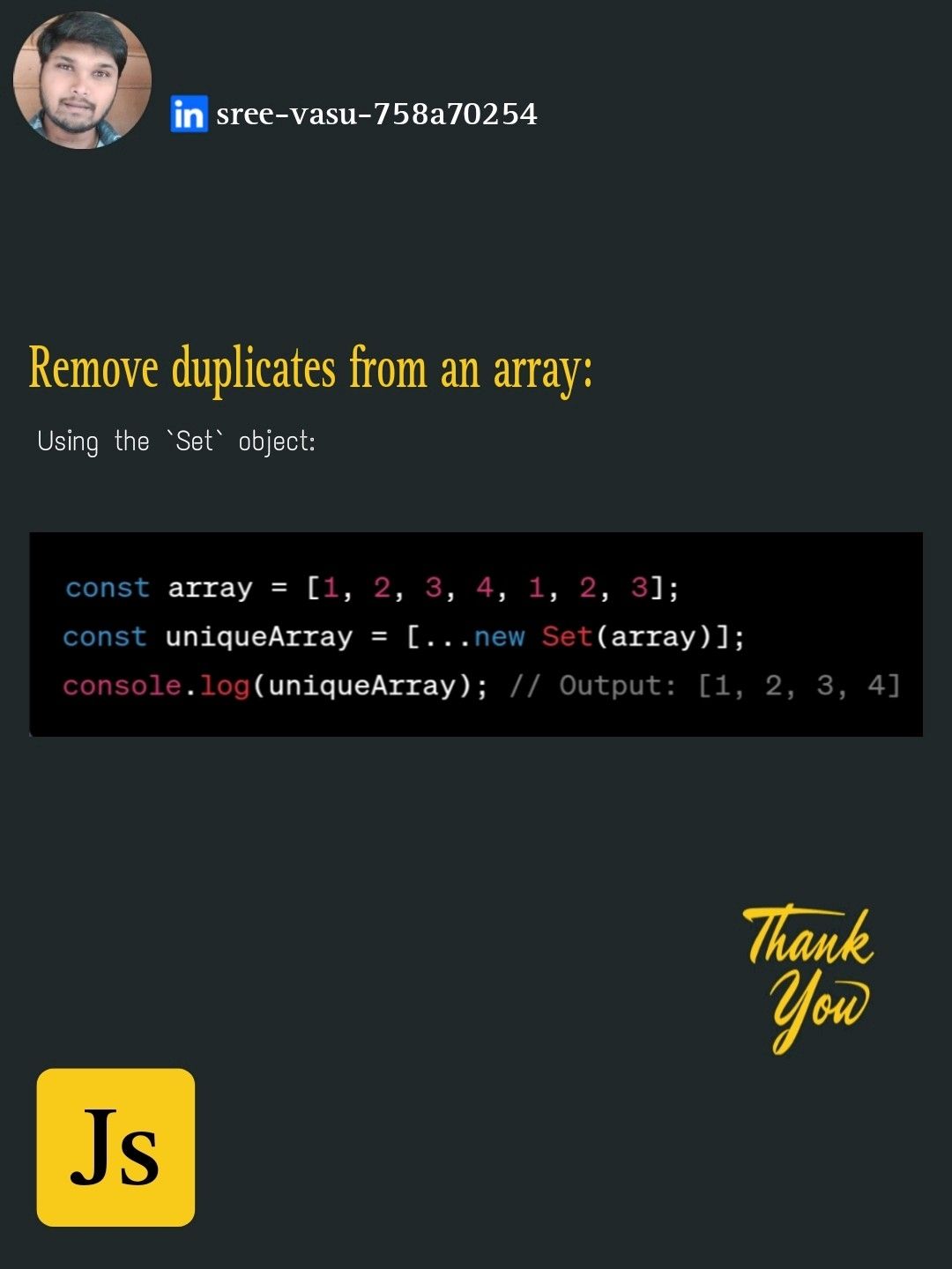 Sreenivas K on LinkedIn: #javascript #javascript30 #javascriptdeveloper ... Sreenivas K on LinkedIn: #javascript #javascript30 #javascriptdeveloper ...
